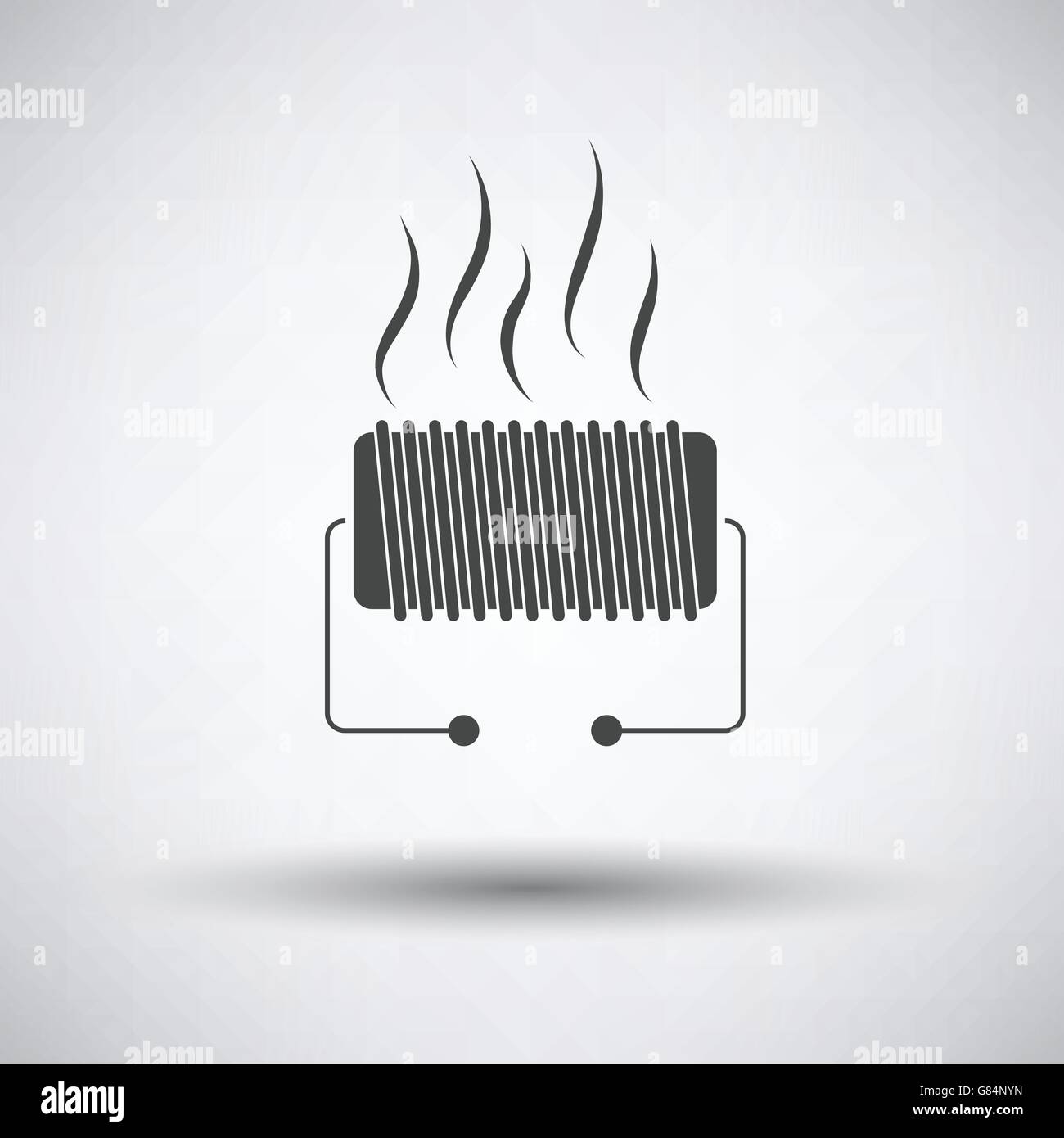 Electrical heater icon on gray background, round shadow. Vector ...