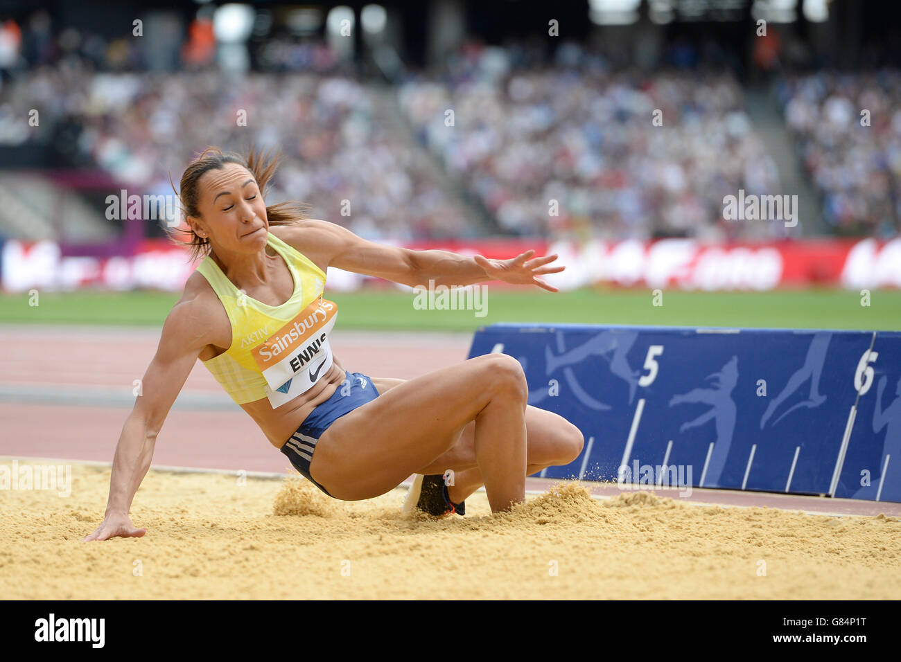 Great Britain's Jessica Ennis-Hill in the Women's Long Jump during day ...