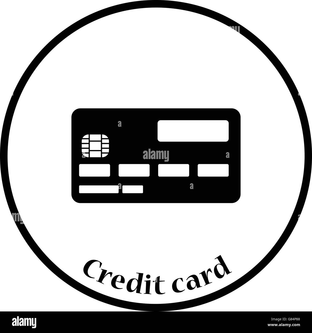Credit card icon. Thin circle design. Vector illustration Stock Vector ...