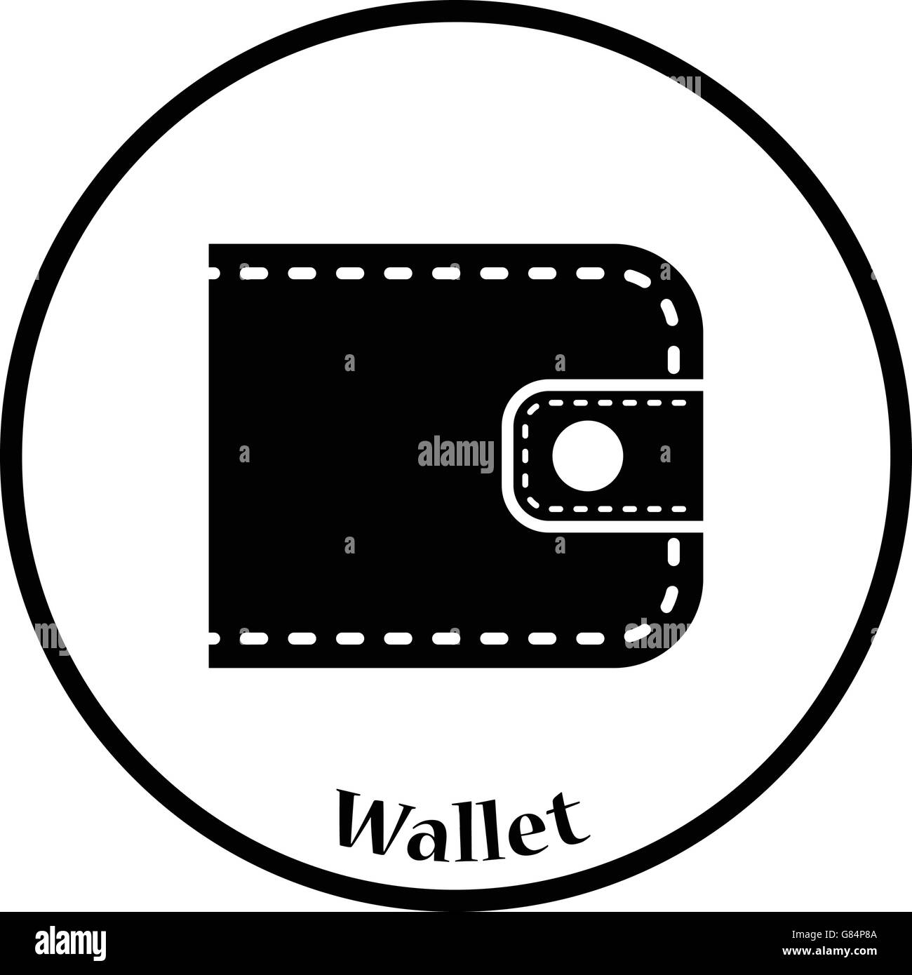 Wallet icon. Thin circle design. Vector illustration Stock Vector Image ...