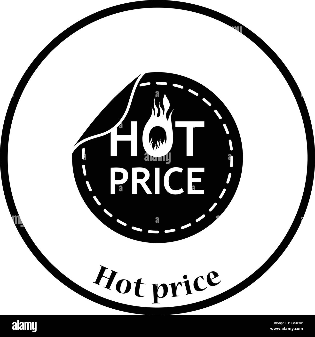 Hot price icon. Thin circle design. Vector illustration Stock Vector ...