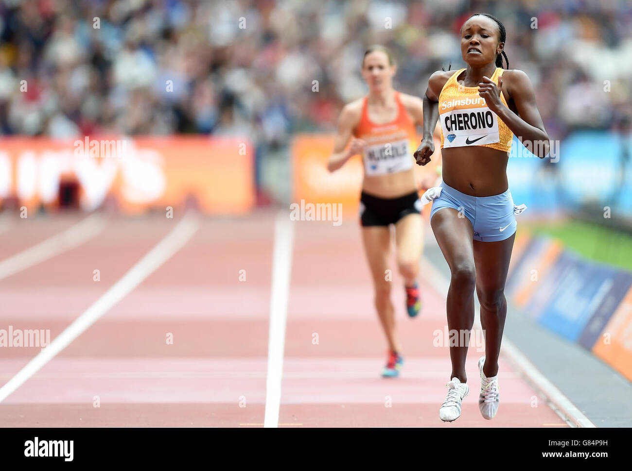 Kenya's Mercy Cherono Koech during the Women's 5000 Metre race during ...