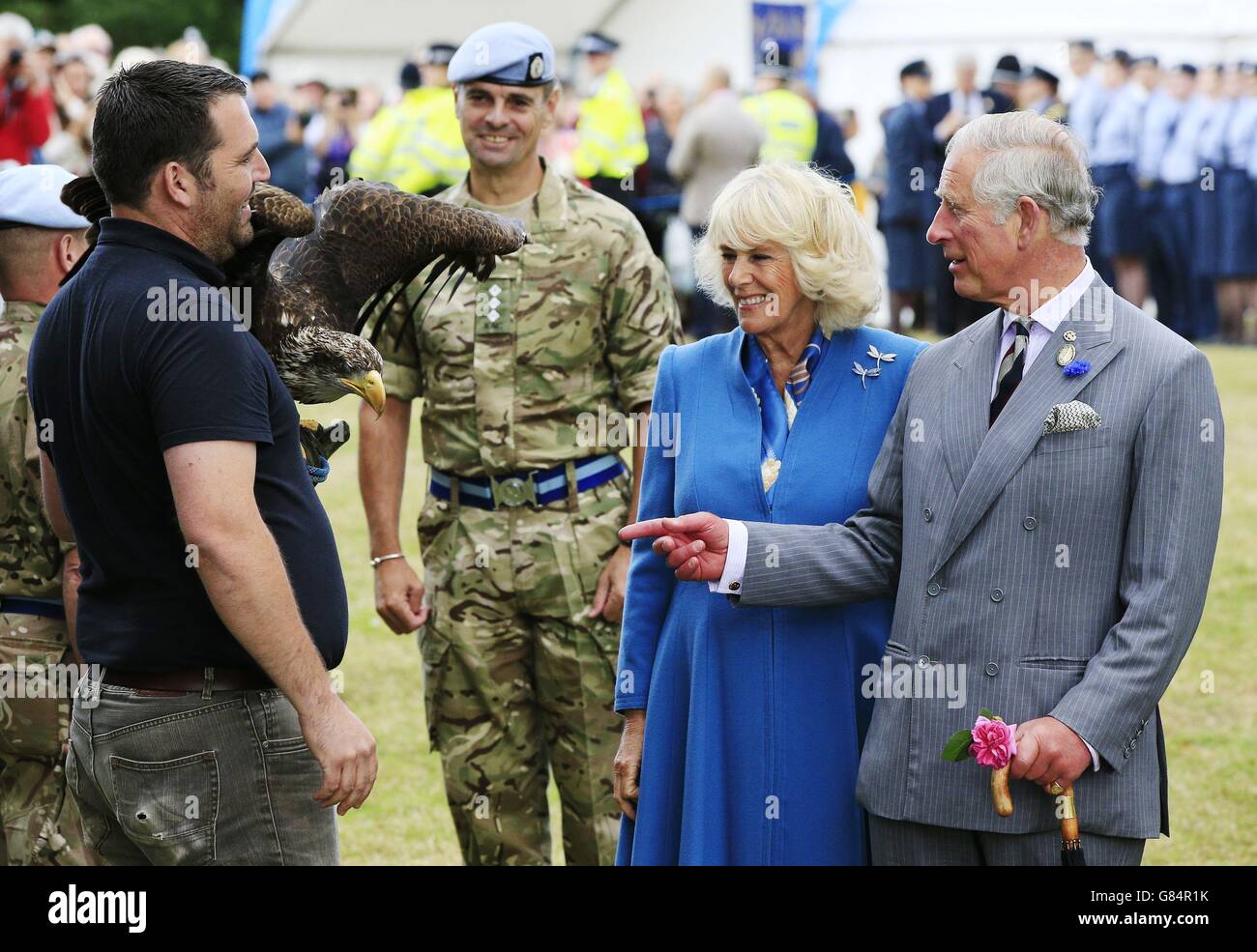 The Prince of Wales (left) and the Duchess of Cornwall (second left ...