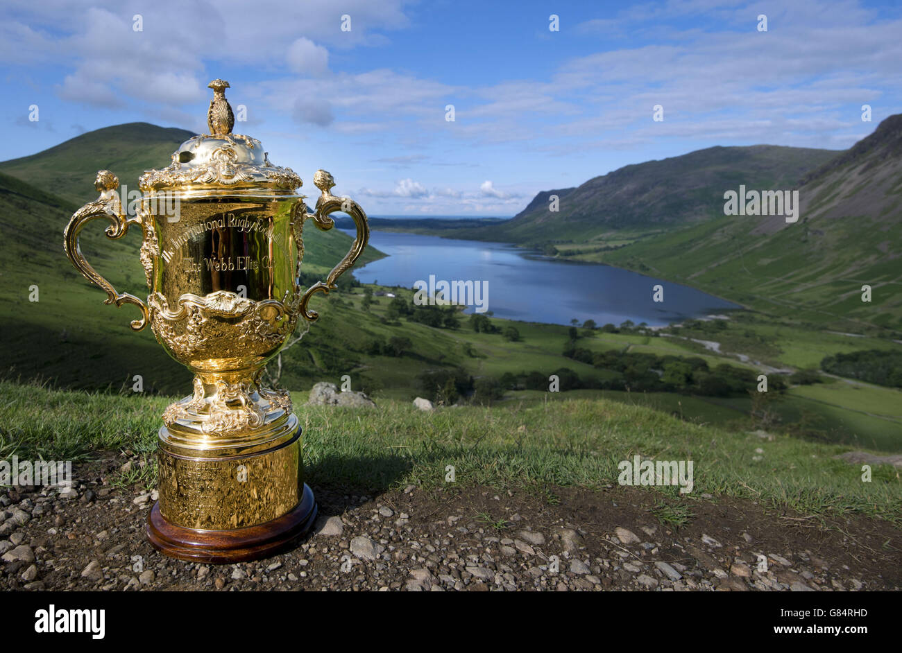 The webb ellis cup visits scafell pike hi-res stock photography and ...