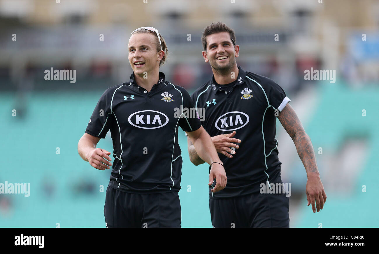 Tom Curran and Jade Dernbach celebrates after Surrey win against ...