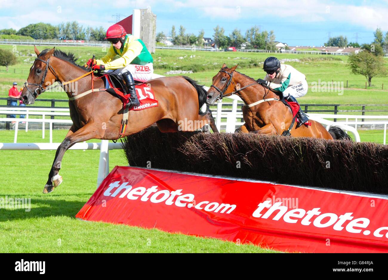 Shanahan's Turn and jockey Jonathan Burke (left)on their way to victory ...