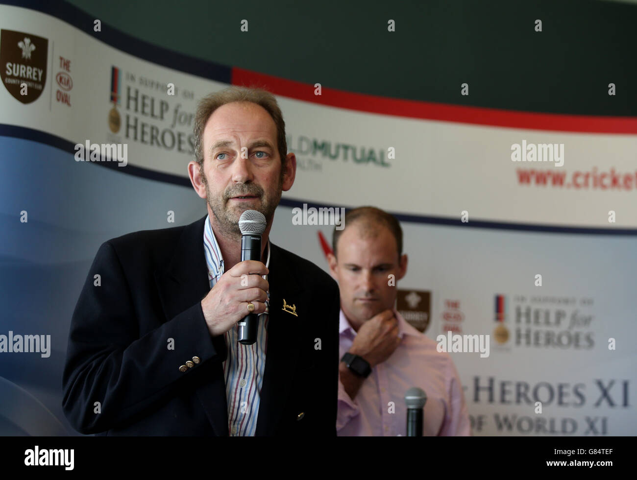 Help for Heroes founder, Mark Elliott talks to the press during a press ...