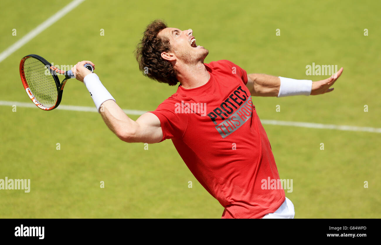Andy Murray during a practice session during day Five of the Wimbledon ...