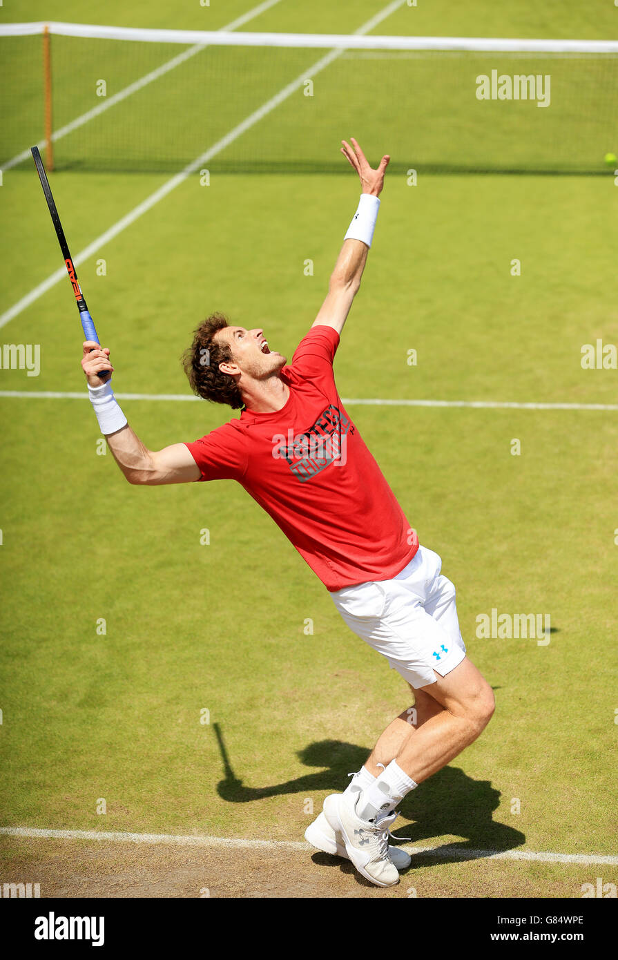 Andy Murray during a practice session during day Five of the Wimbledon ...