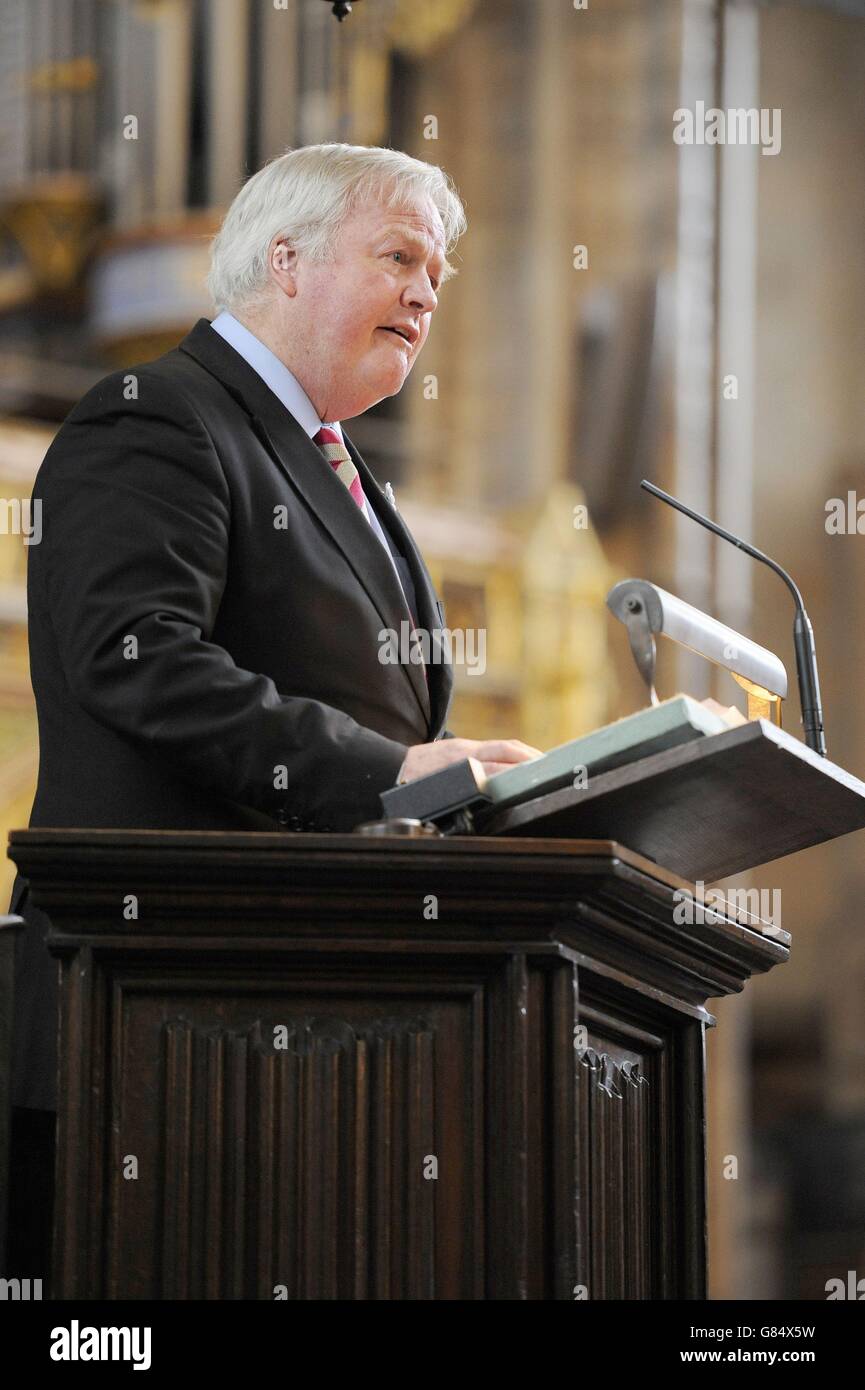Colonel Bob Stewart speaks during a national memorial service held at ...