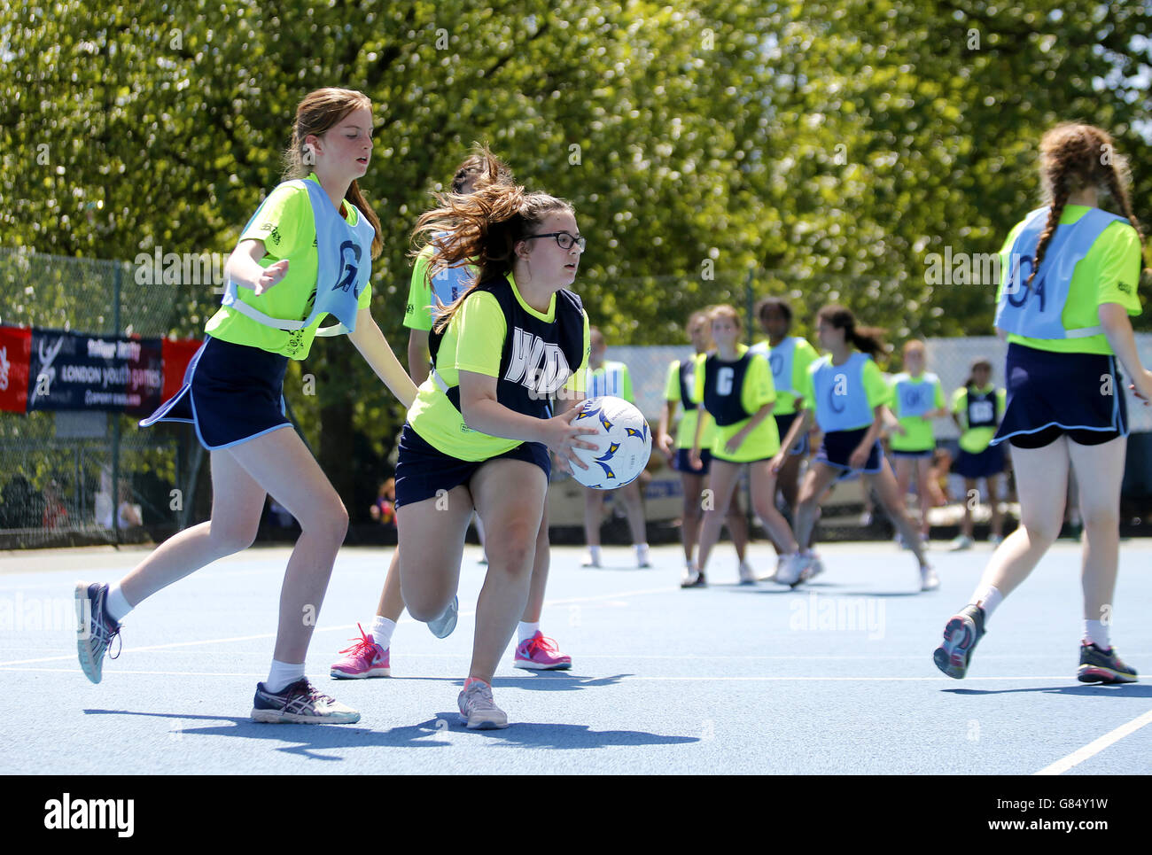 Action from the netball section during day 3 of the 2015 London Youth ...