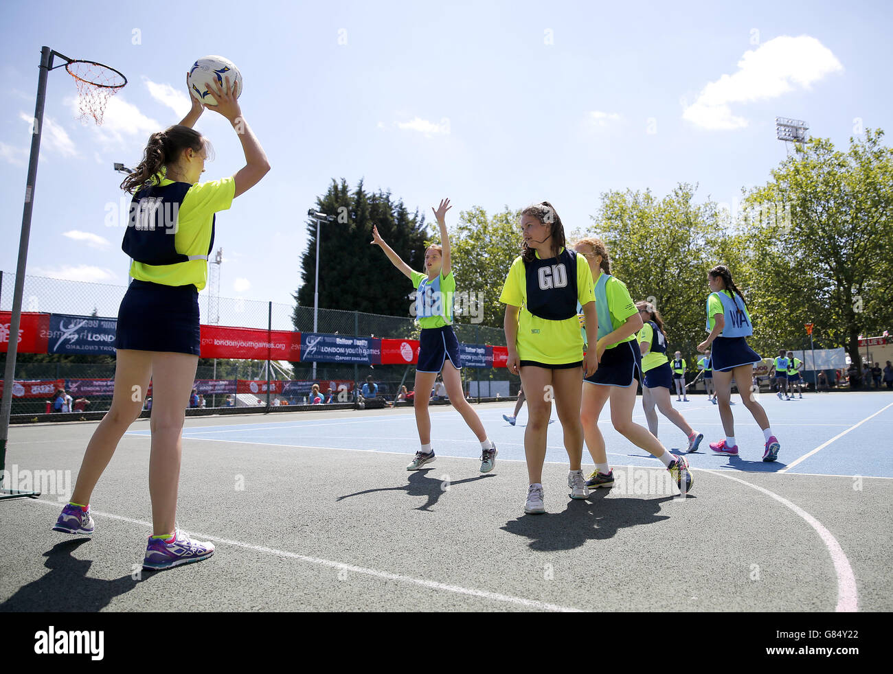Action from the netball section during day 3 of the 2015 London Youth ...