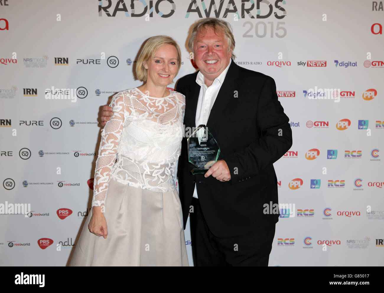 Nick Ferrari with the award Presenter of the Year at the Arqiva ...