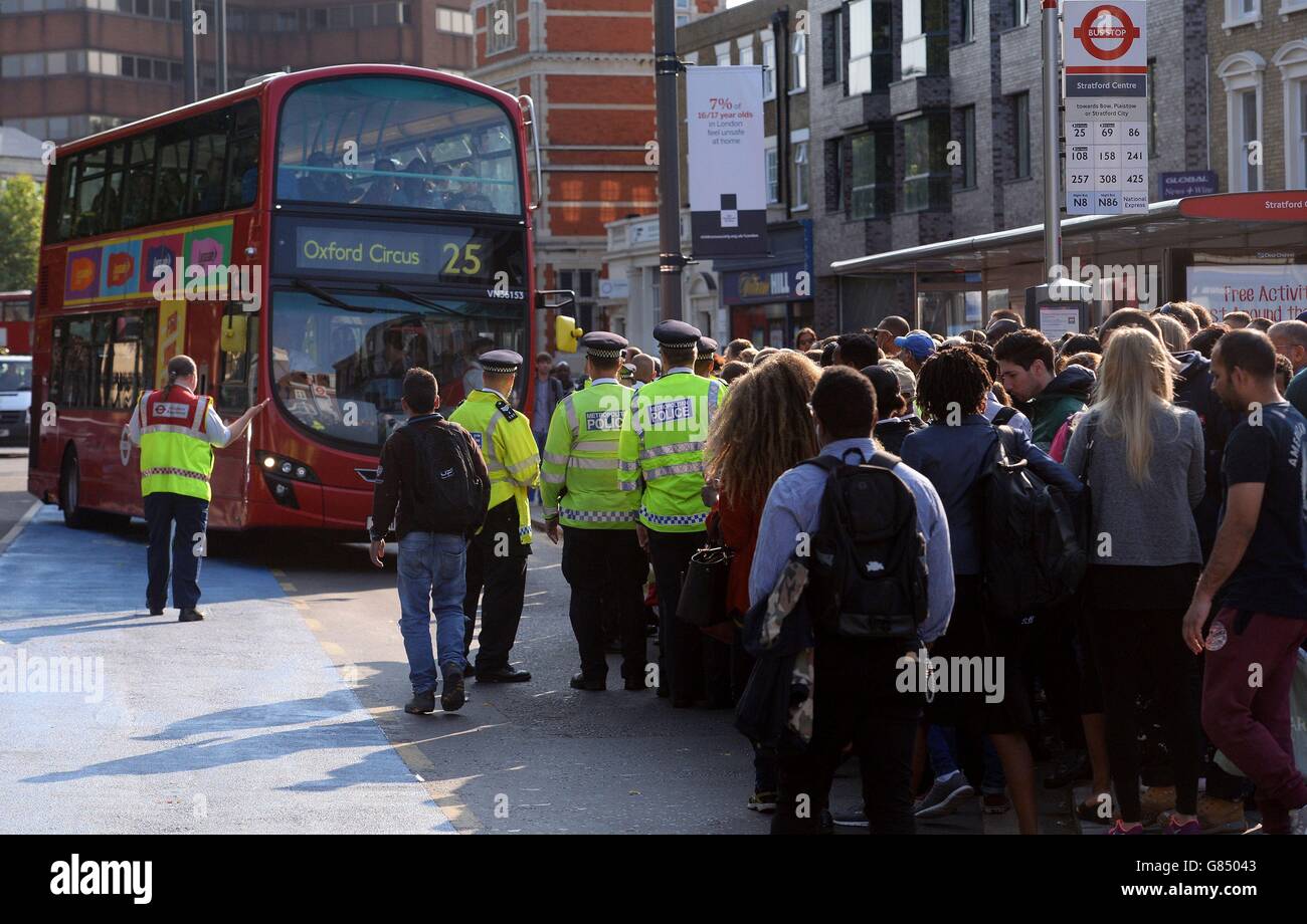 People queue for buses in stratford hi-res stock photography and images ...