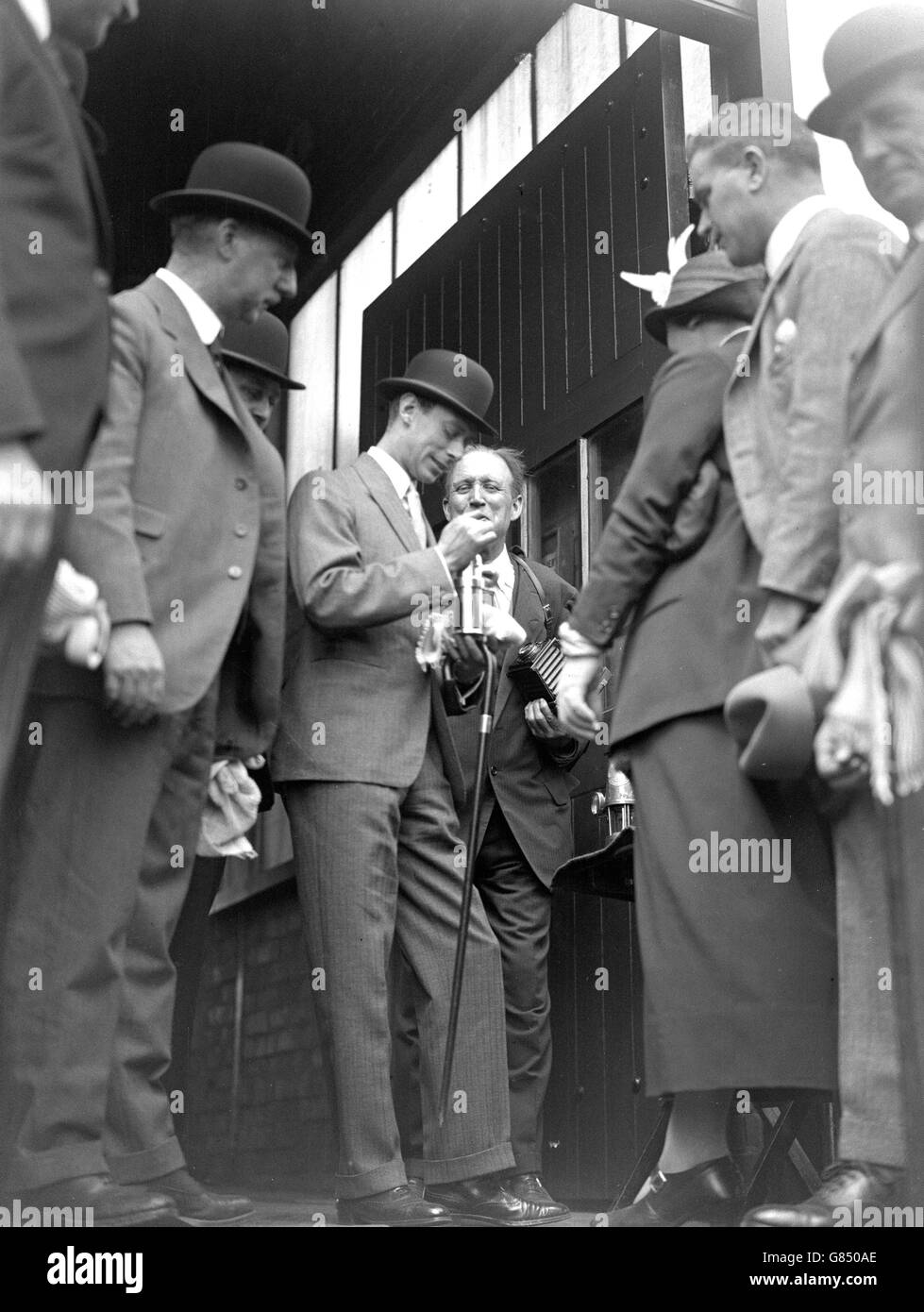 Mrs Chator presents the Duke of York with a lamp before he descended ...