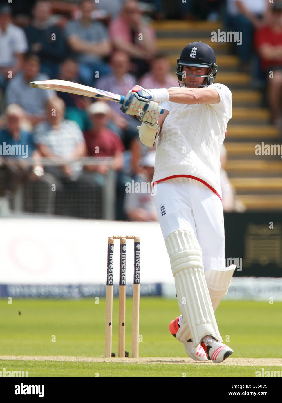During the first investec ashes test at the swalec stadium hi-res stock ...
