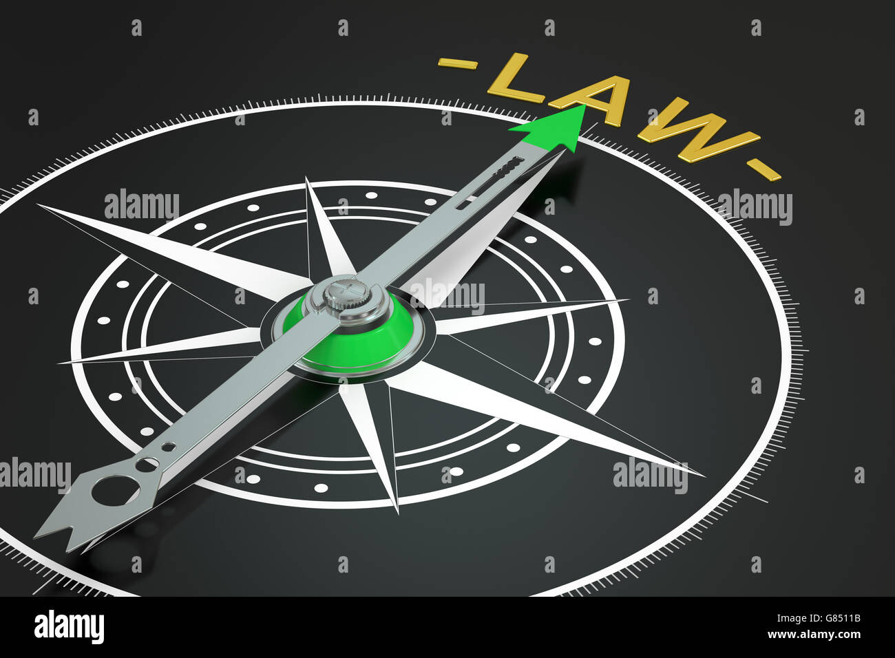 Law compass concept, 3D rendering Stock Photo - Alamy