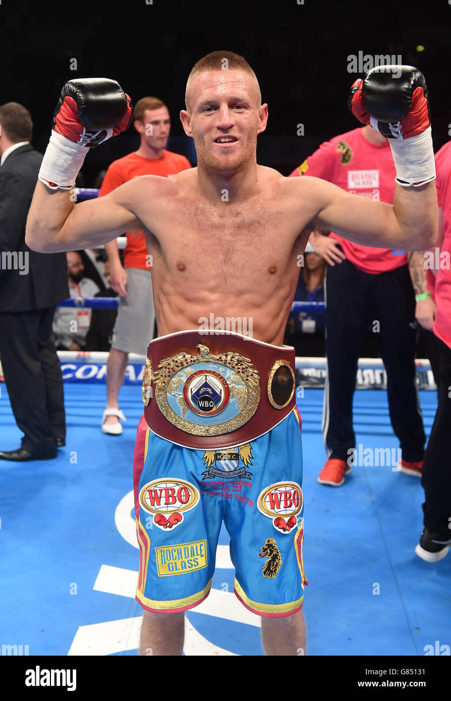 England's Terry Flanagan celebrates with his WBO World lightweight ...
