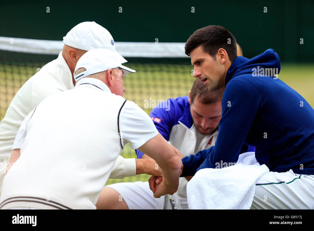 Novak Djokovic with Boris Becker and other members of his coaching ...