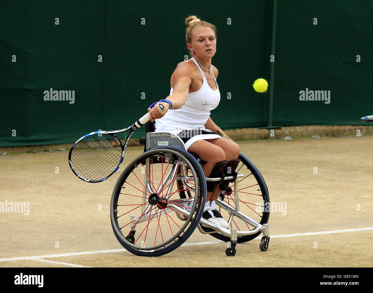 Jordanne Whiley during the Final of the Wheelchair Ladies Doubles on ...