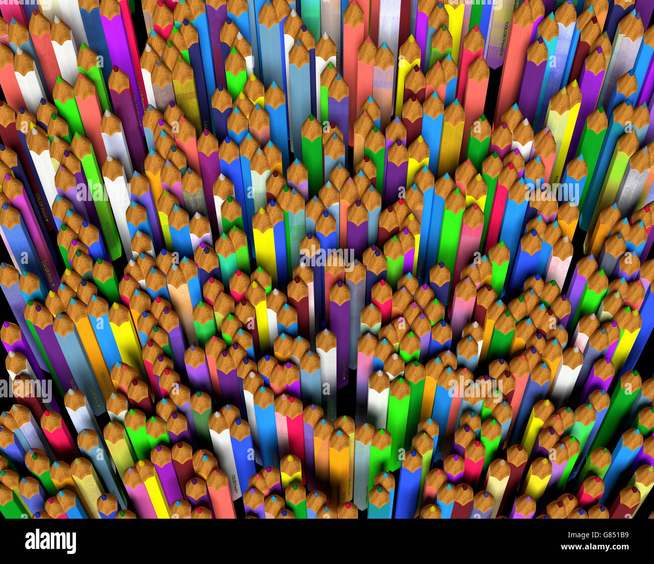 Large group of colored pencils Stock Photo - Alamy