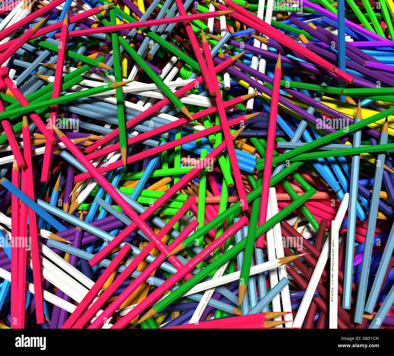 3d render colour pencils hi-res stock photography and images - Alamy