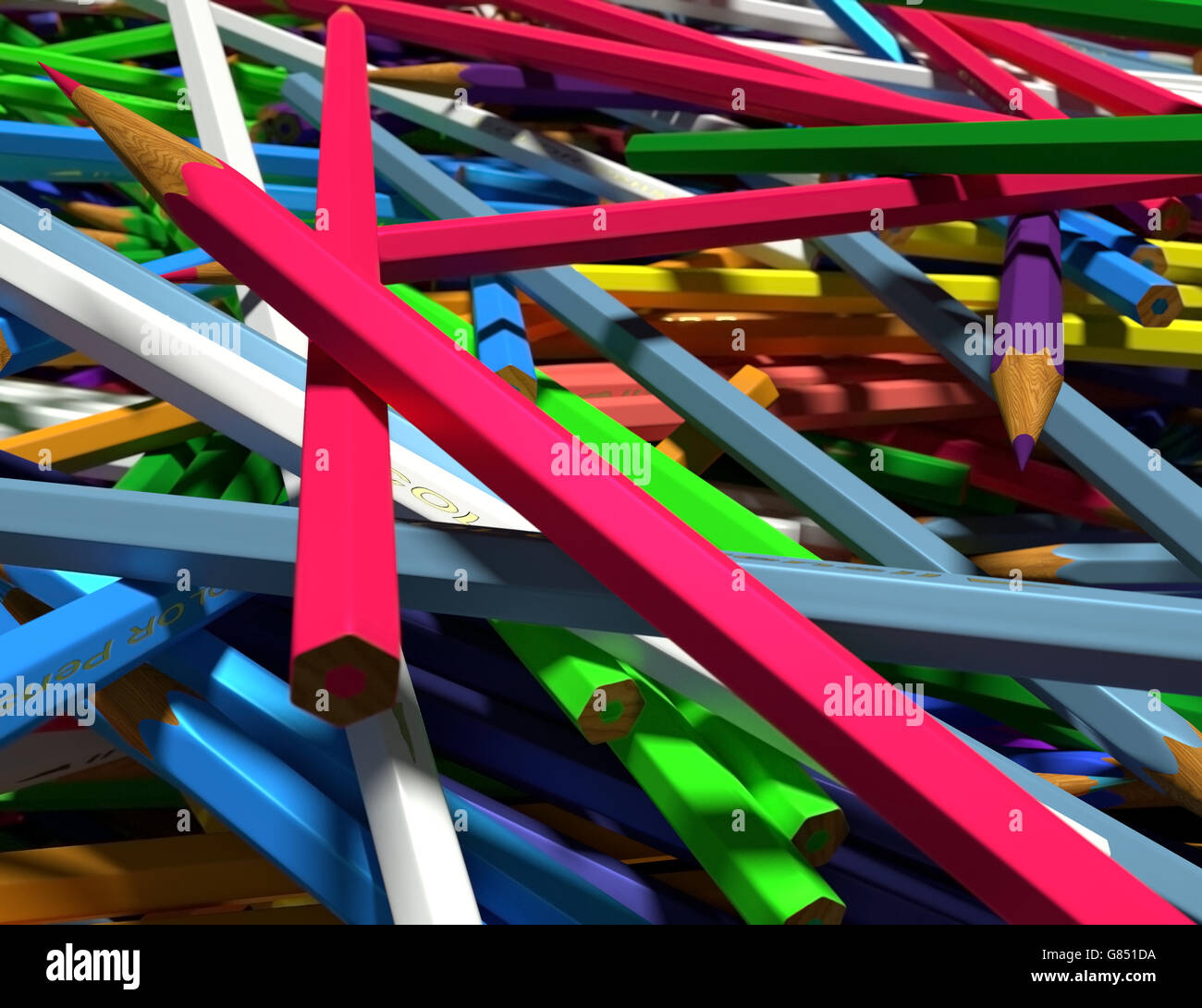 Large group of colored pencils Stock Photo - Alamy