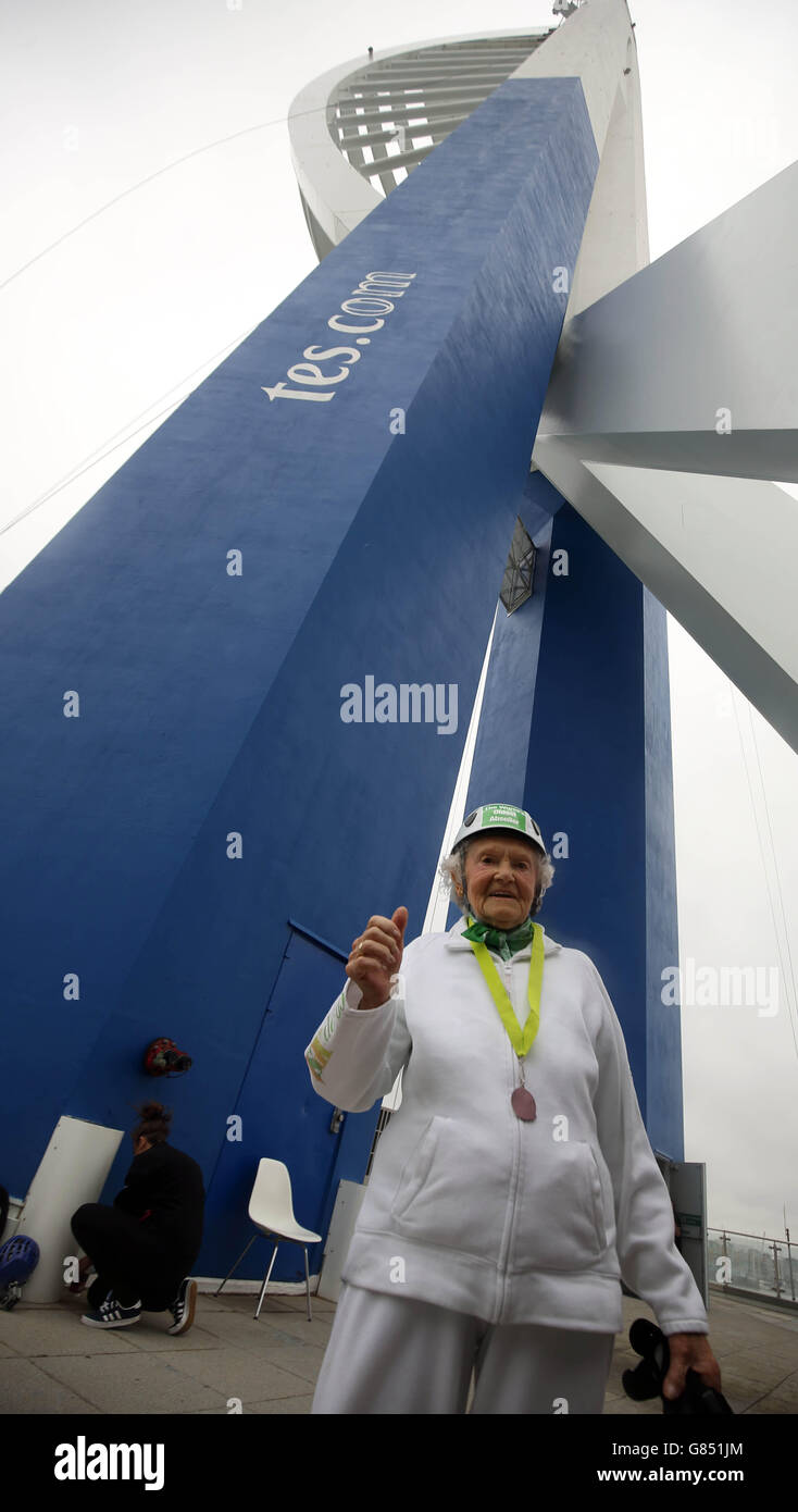 101-year-old Doris Long after she abseiled down the Spinnaker Tower in ...
