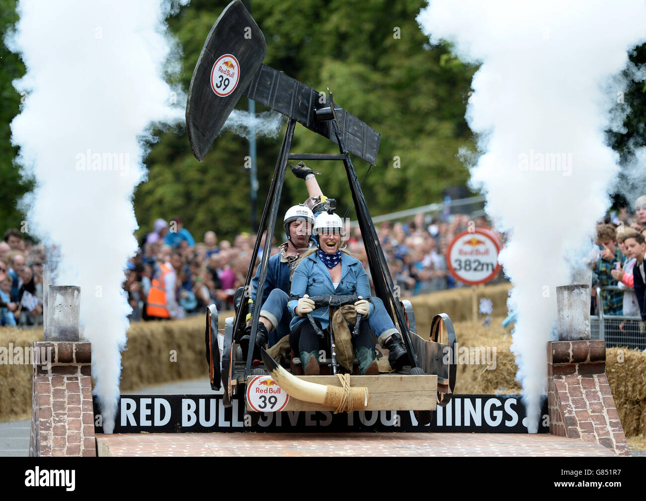 Team 'Crude Dudes' take part in the Red Bull Soapbox Race, at Alexandra ...