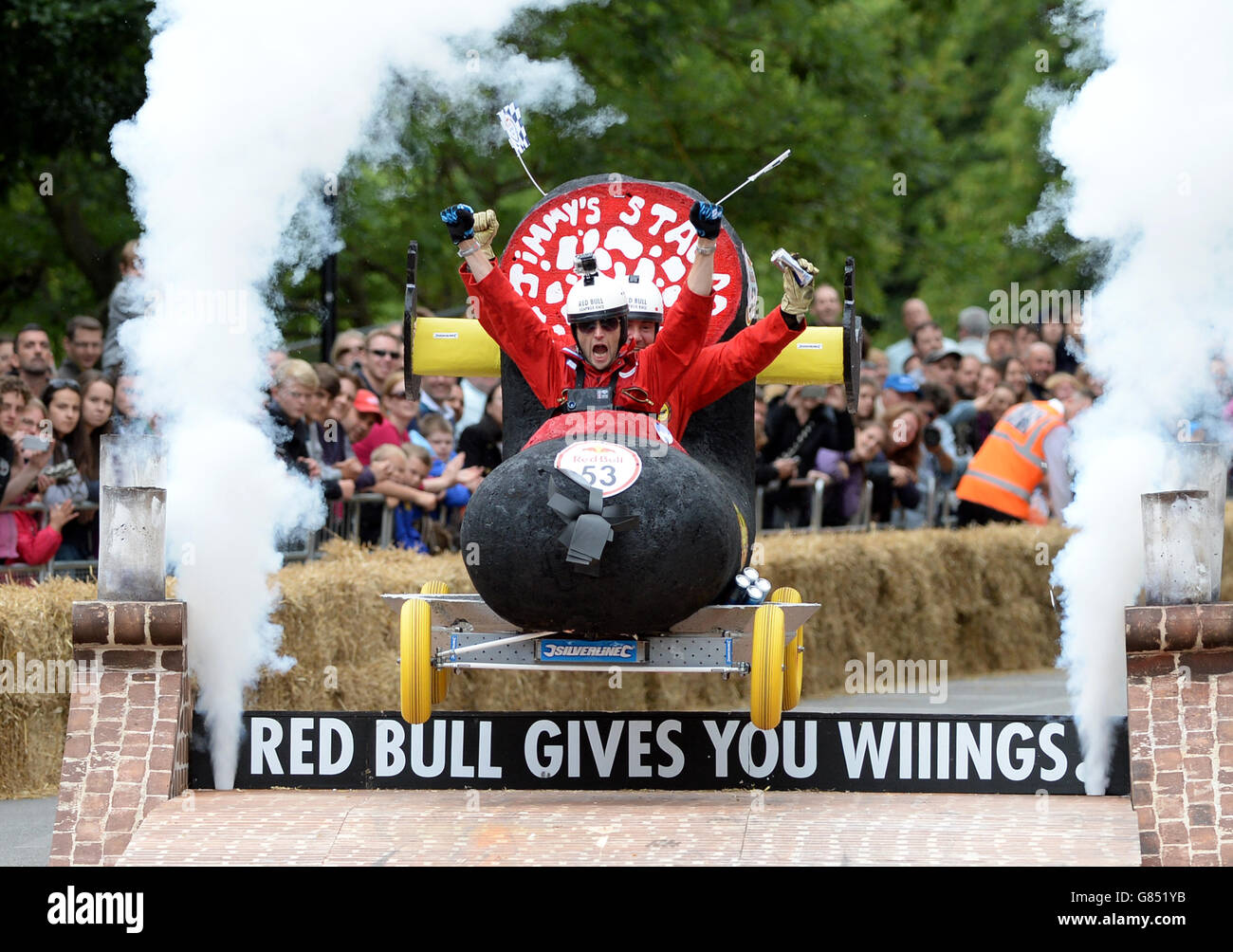 The Red Bull Soapbox Race 2015. EDITORIAL USE ONLY 'Team Pudd' take ...