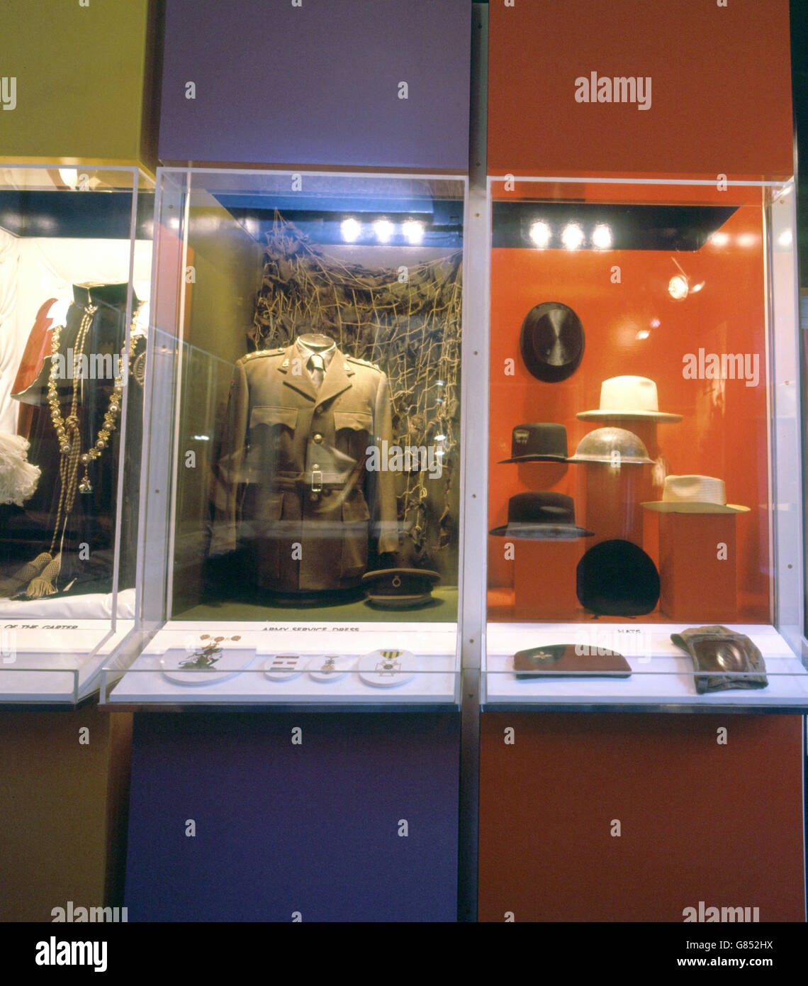 Hats and uniforms worn by Sir Winston Churchill on display at Chartwell ...