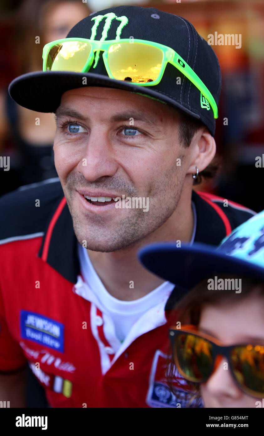Josh Brookes, Milwaukee Yamaha, during the pit walk at the 2015 MCE ...