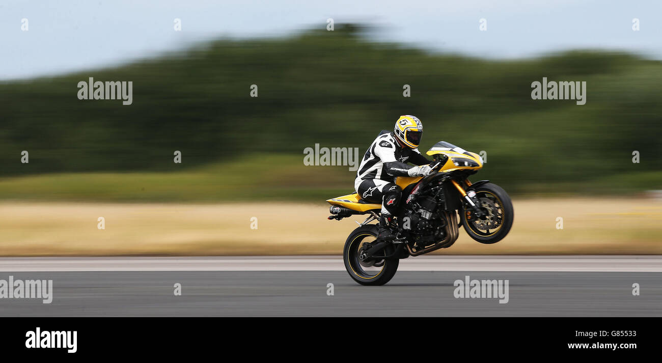 Tom Swales from York during a practice session at Elvington airfield ahead of a world speed and ...