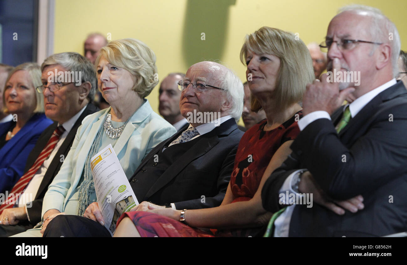 Irish president michael d higgins centre left hi-res stock photography ...