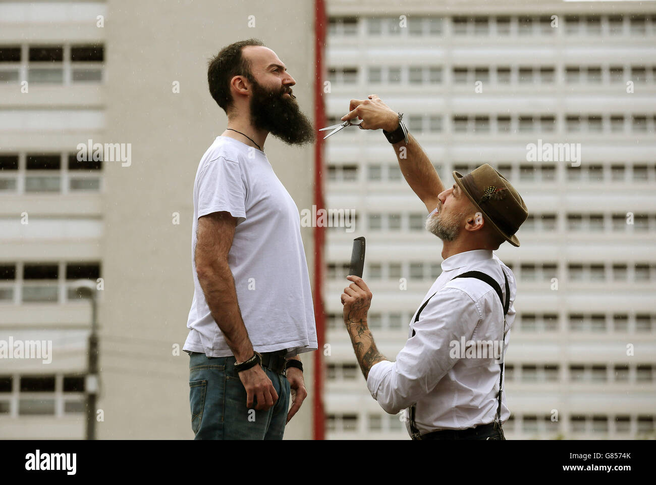 Barber Alan Findlay (right) with Alisdair Malone, a Drygate ambassador ...
