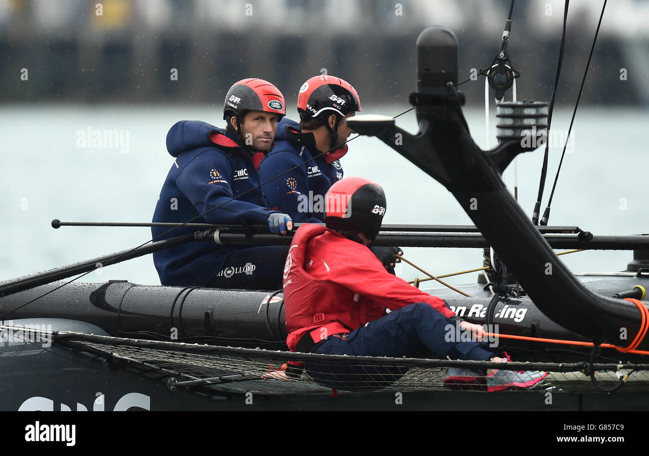 Sailing - Americas Cup - Day One - Portsmouth. The Land Rover BAR team ...