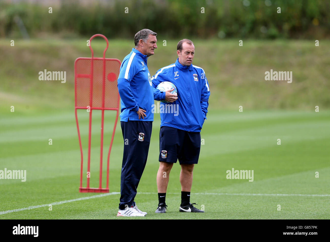 Coventry City manager Tony Mowbray and First team coach Jamie Clapham ...
