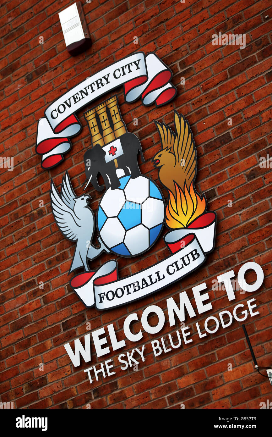 Coventry city club badge at the ryton training ground hi-res stock ...