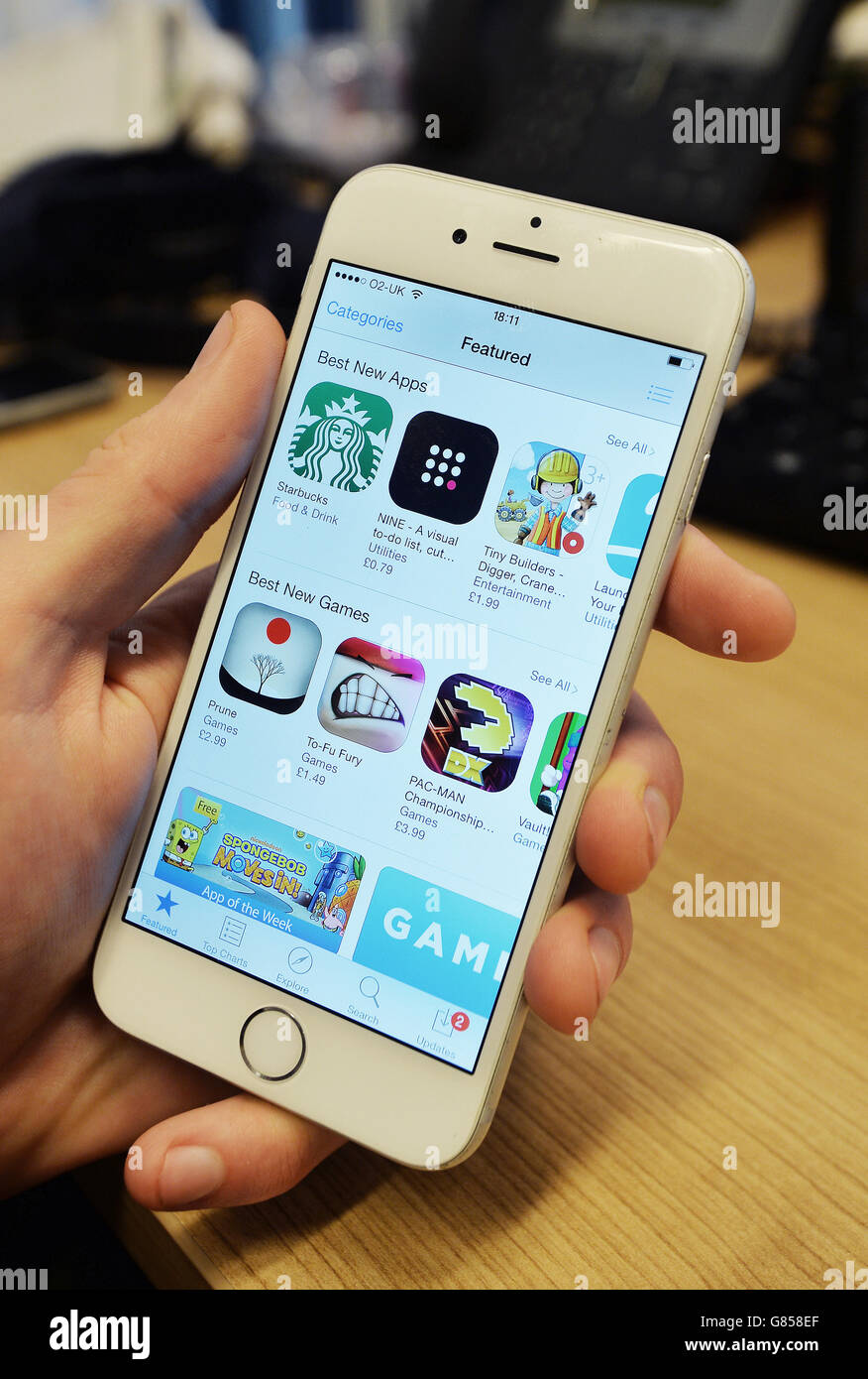 iPhone 6 stock. The App Store seen on an iPhone 6 Stock Photo - Alamy