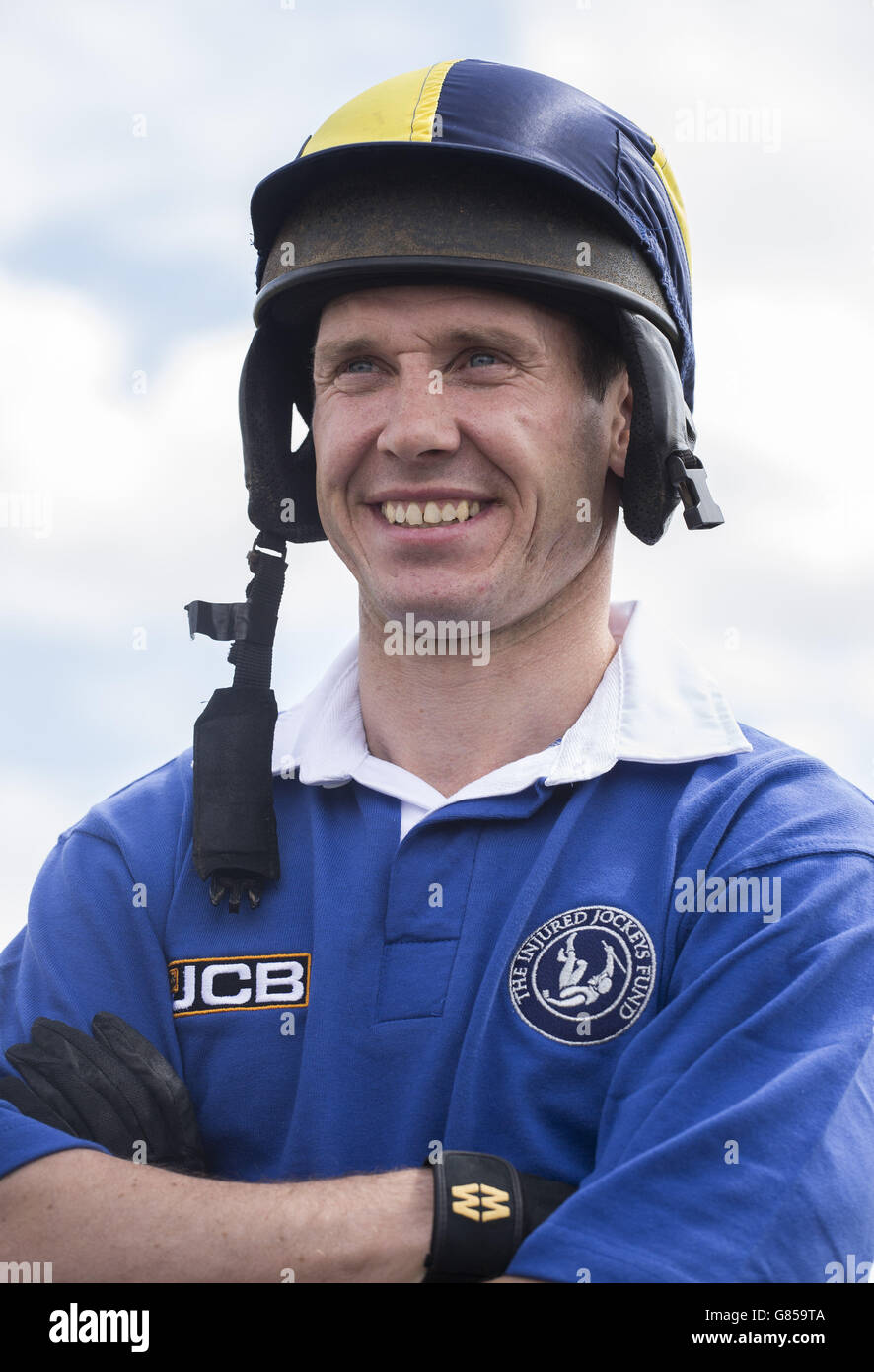 National Hunt jockey Richard Johnson takes part in The JCB Champions ...