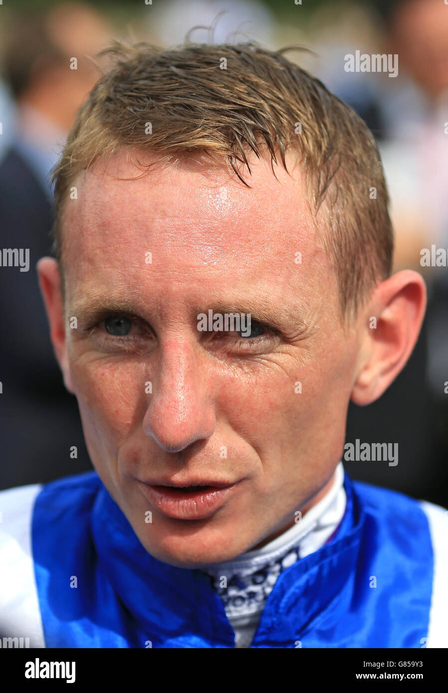 Jockey Paul Hanagan celebrates after winning The Darley July Cup on ...