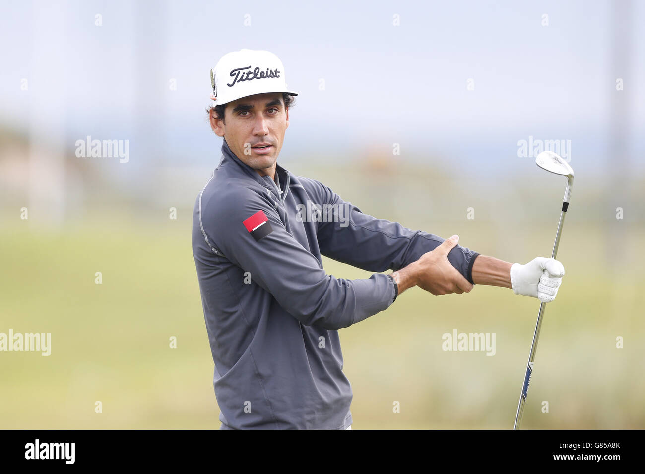 Spain's Rafael Cabrera-Bello on the driving range during a practice day ...