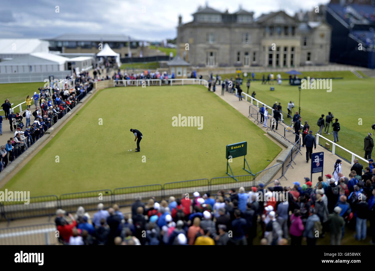 USA's Phil Mickelson on the putting green during day two of The Open ...