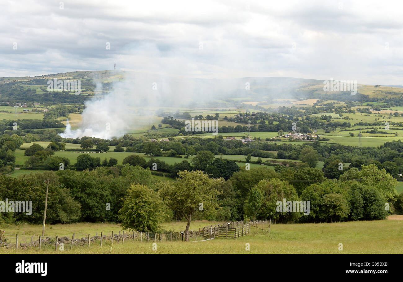 Explosion fire may left four people trapped hi-res stock photography ...