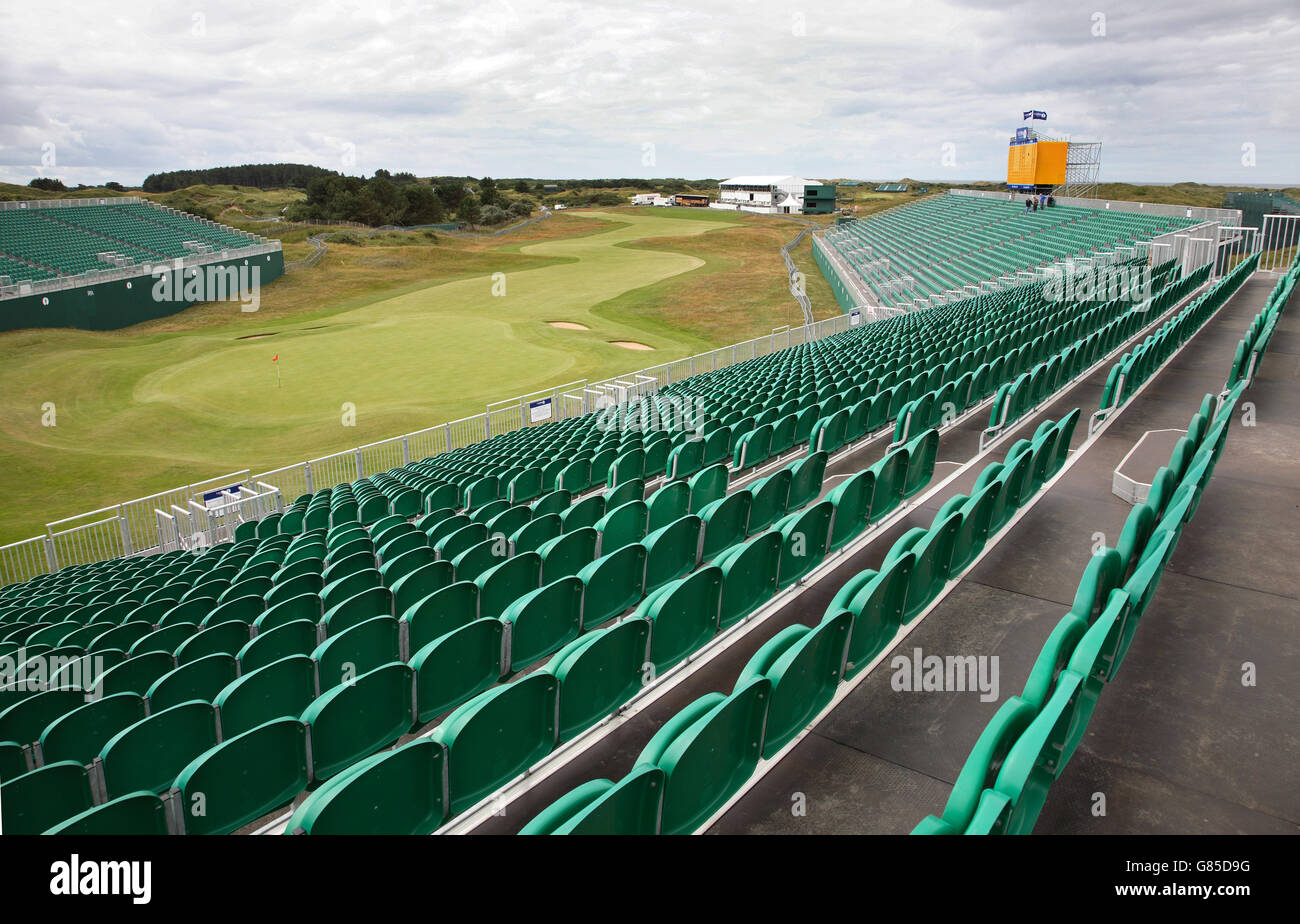 Temporary grandstands in place for the Open Golf championship at the ...