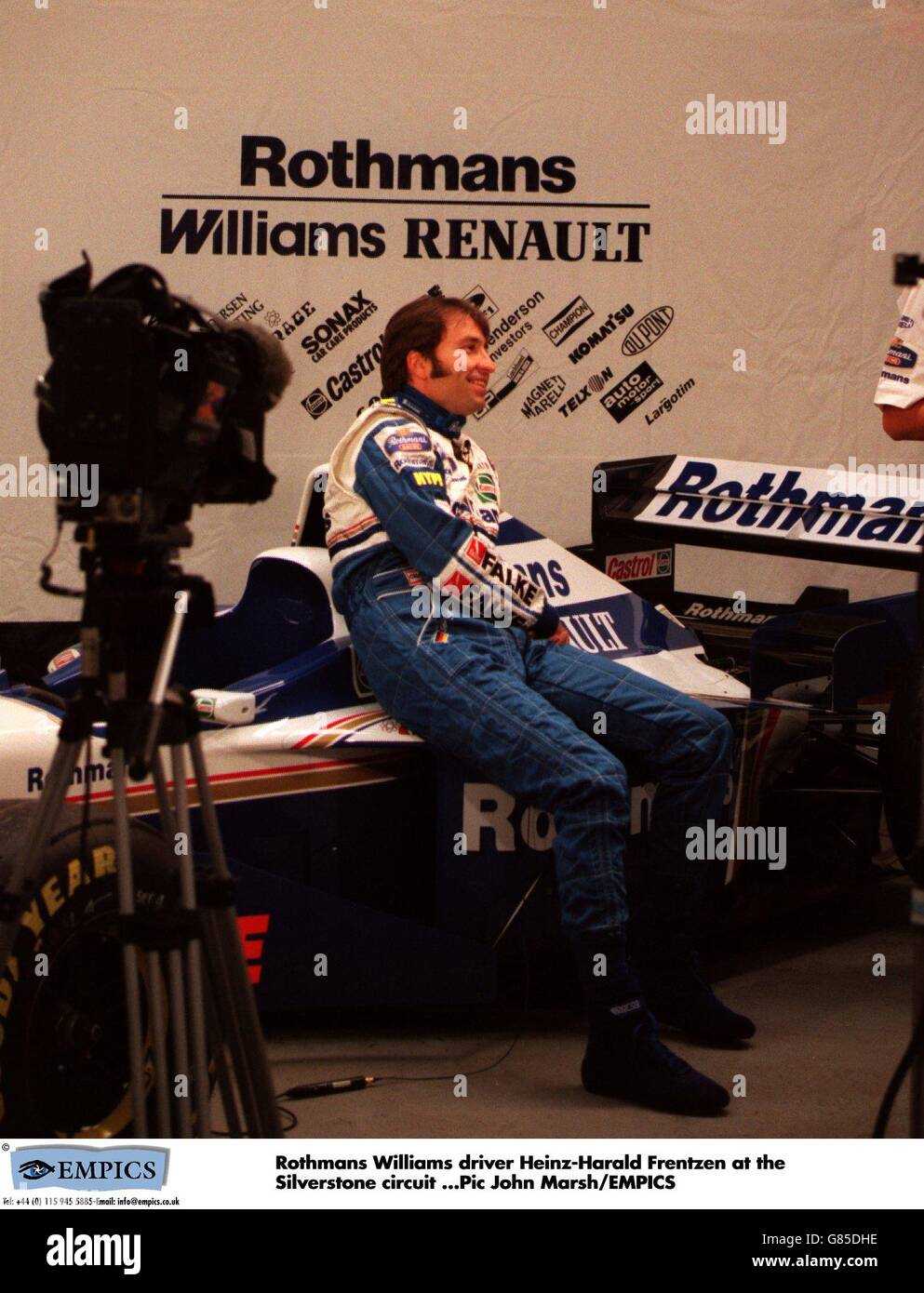 Rothmans Williams driver Heinz-Harald Frentzen at the Silverstone ...