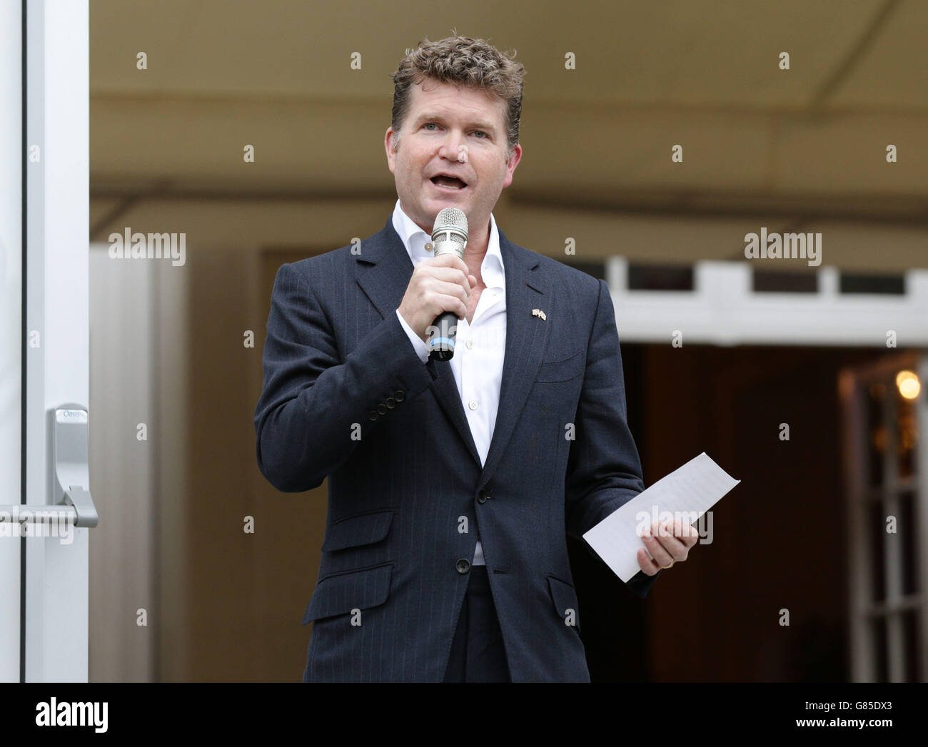 Matthew Barzun, US Ambassador to London, speaking during a special ...