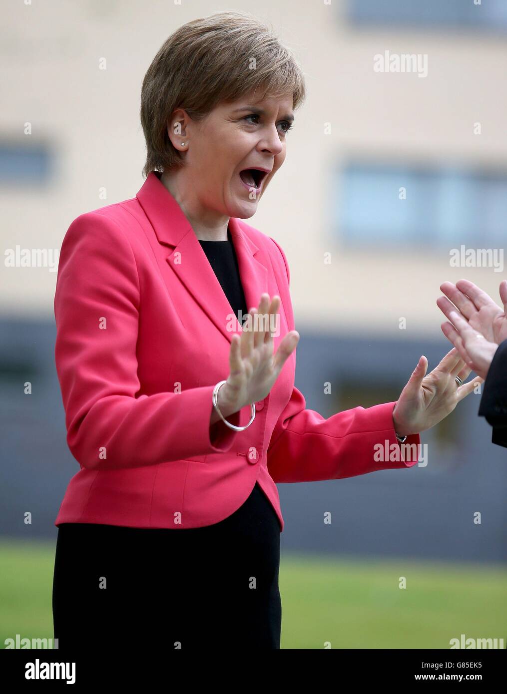 SNP Leader Nicola Sturgeon at Barrowland Park in Glasgow, as she joins ...
