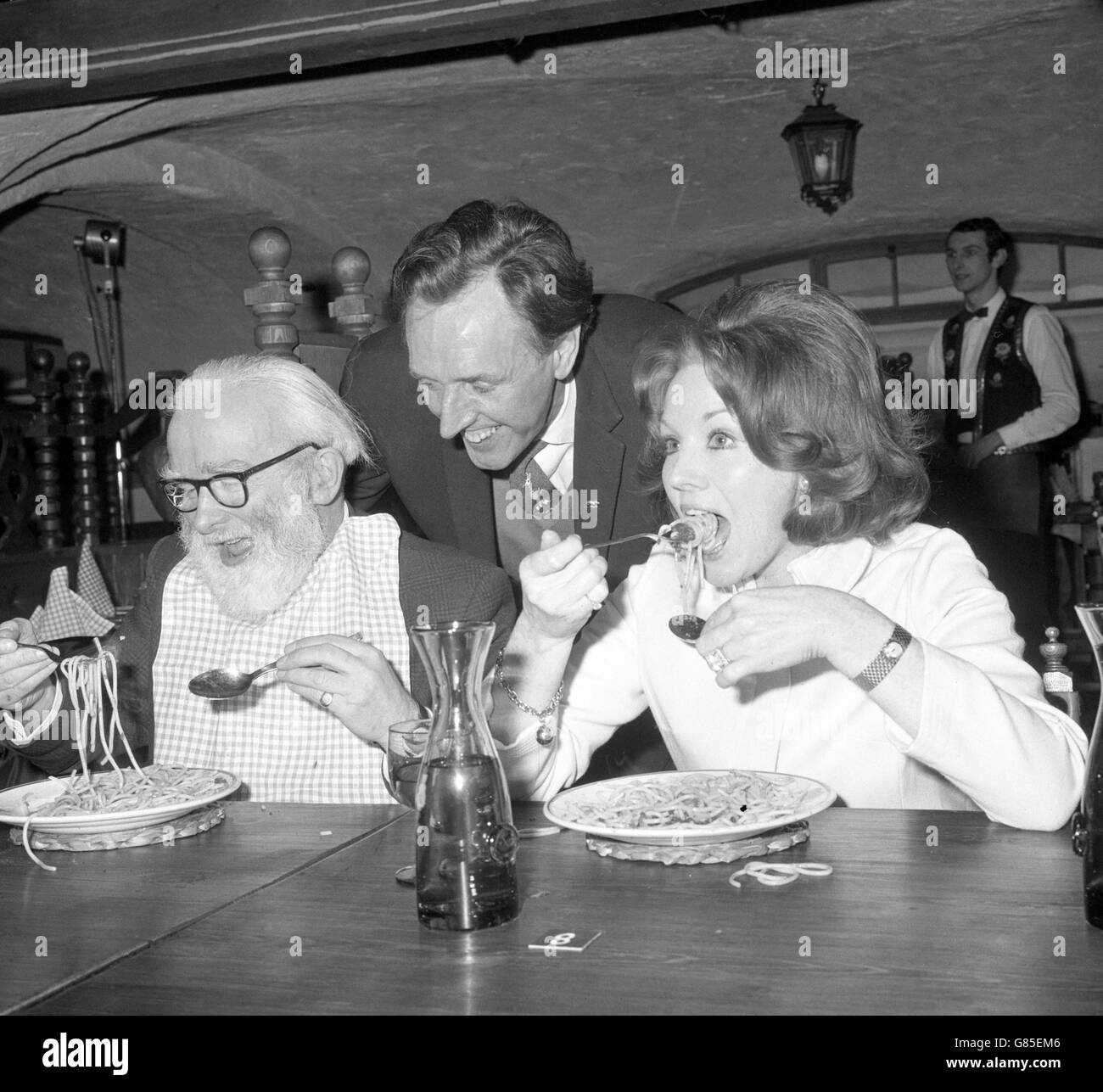Spaghetti Eating Championship 1967 Stock Photo - Alamy