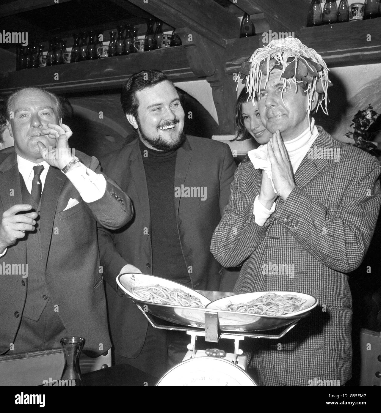 Spaghetti Eating Championship 1967 Stock Photo - Alamy